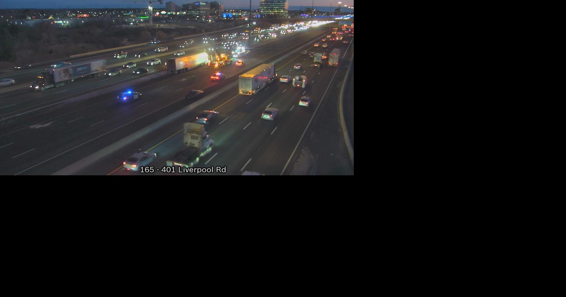 Highway 401 eastbound express lanes closed in Pickering