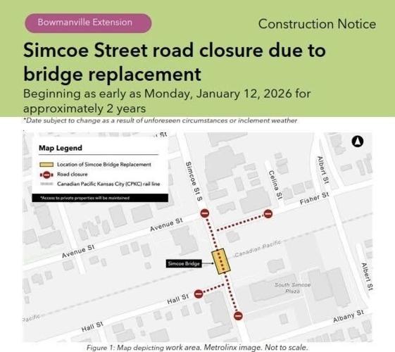 Metrolinx on track to close Simcoe Street Jan. 12