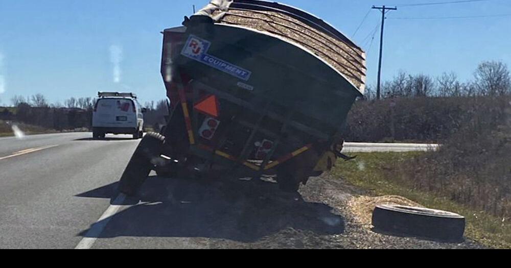 TRAILER TROUBLE: Grain trailer loses wheel in Brock Township