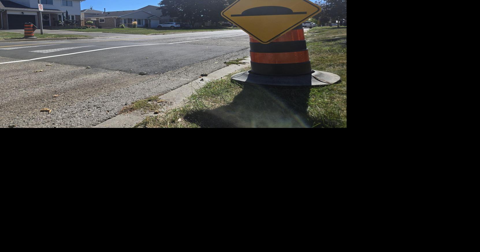 Permanent speed bumps installed on Simpson Avenue