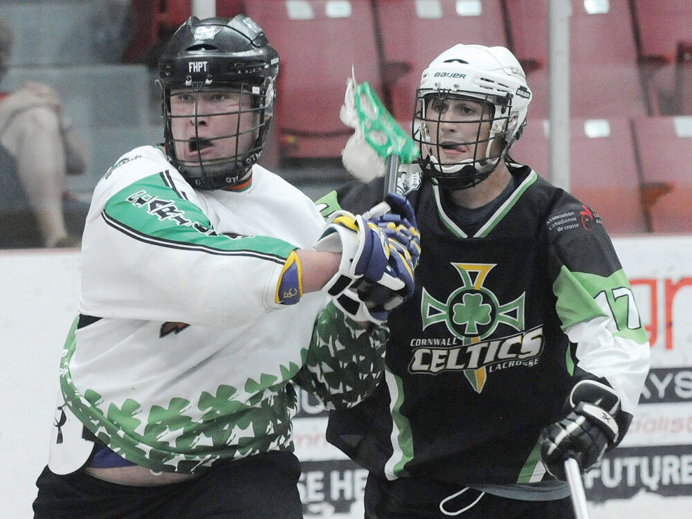 Clarington Shamrox all knotted up with Cornwall Celtics