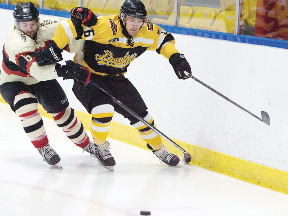Whitby Dunlops and Brantford Blast in fierce Allan Cup Hockey playoff ...