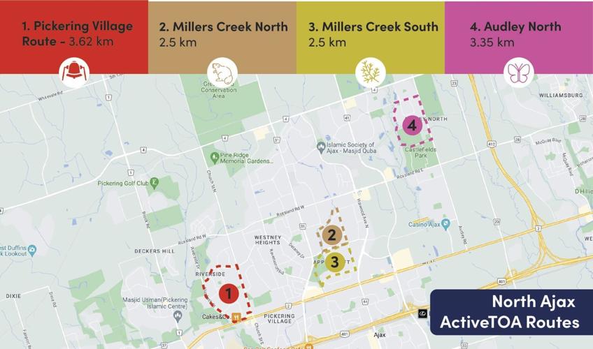 WHAT’S GOING ON HERE? Markings signify new trails in Ajax