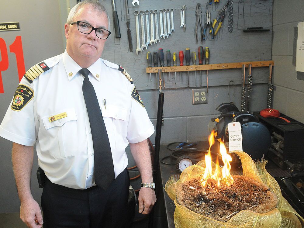 Clarington Fire Chief Gord Weir urges residents not to use flower pots ...