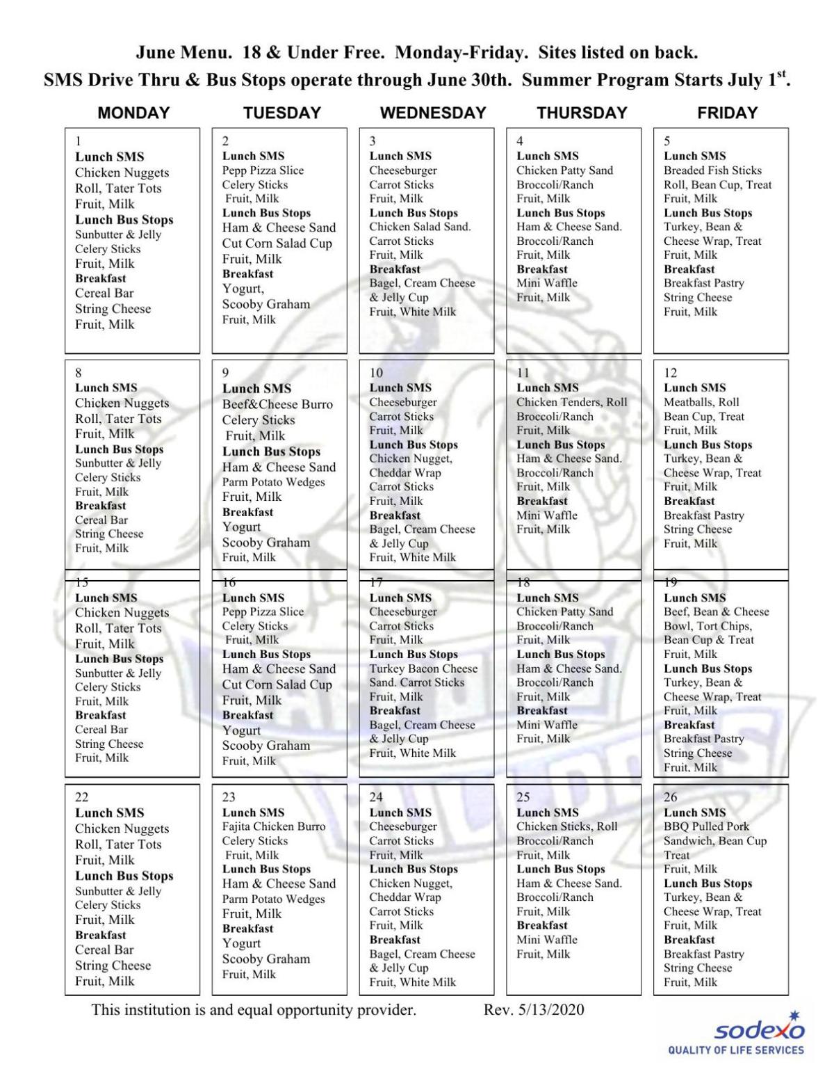 June Menu | | eacourier.com