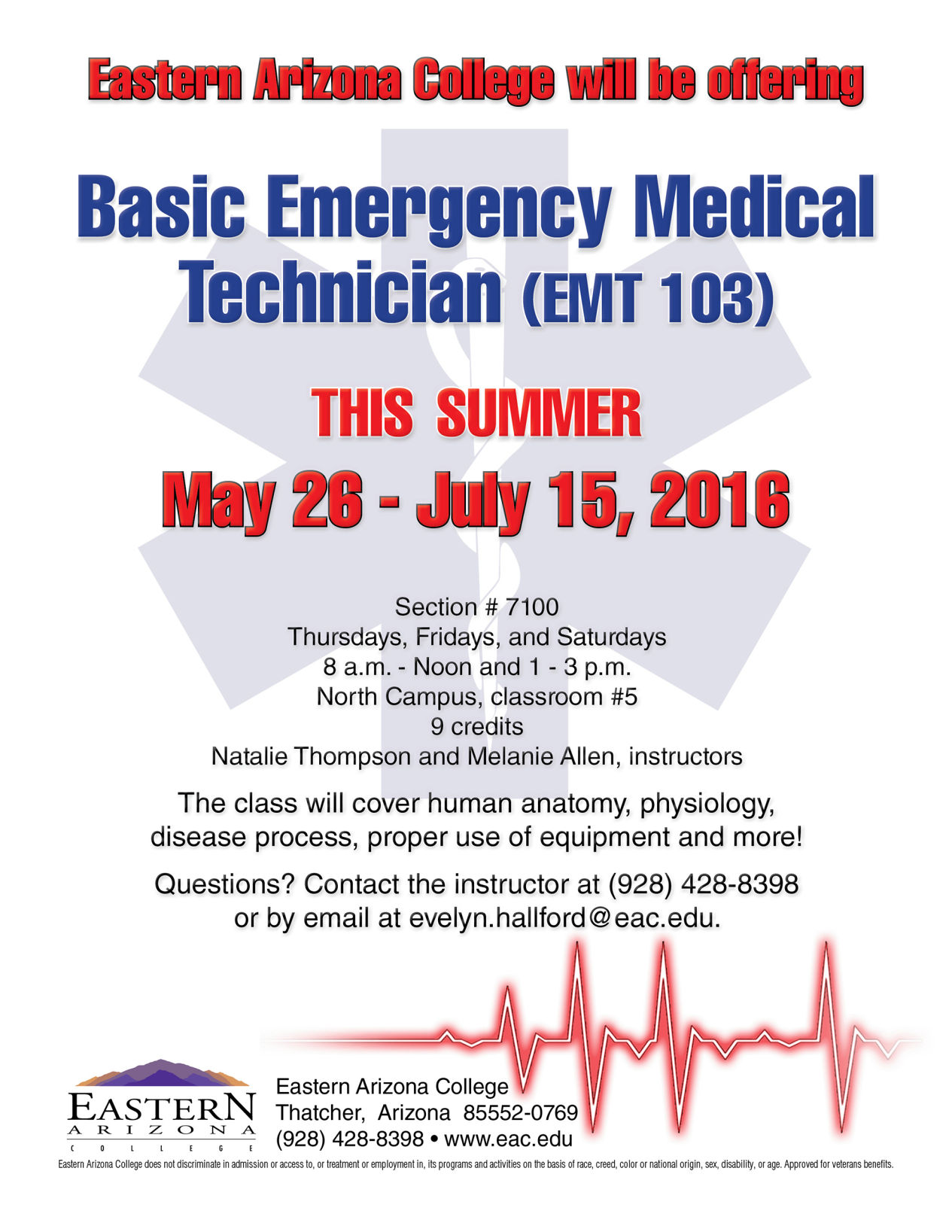EAC offering EMT summer class | Local News | eacourier.com