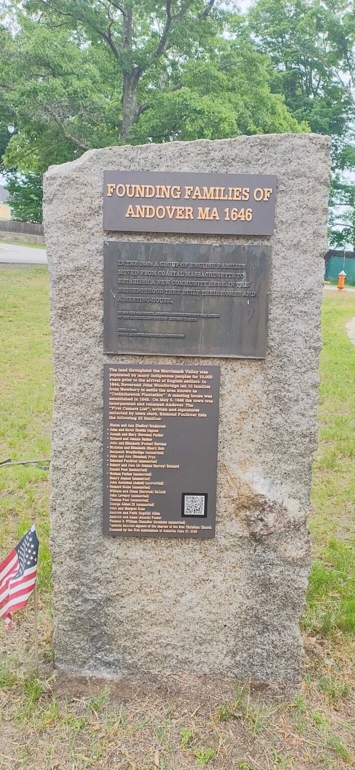 Plaque honors Andover's 23 founding families | Merrimack Valley ...