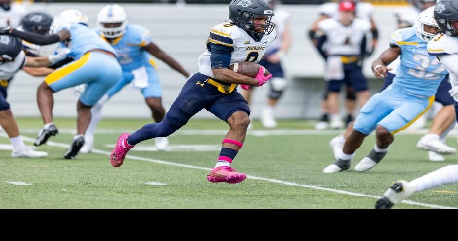 Merrimack football in a big romp, 39-0! Wadley two TD receptions, 90 ...