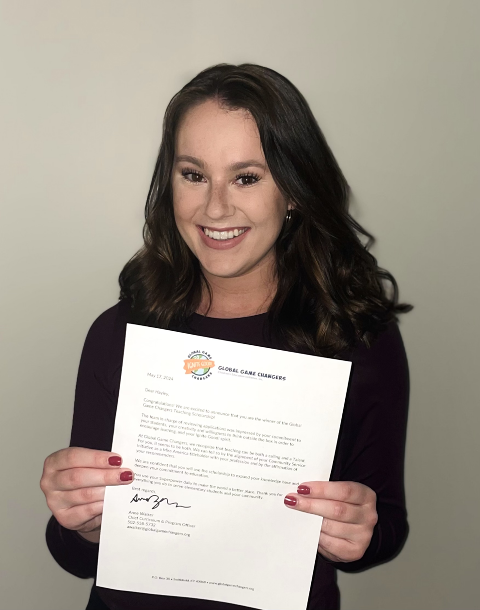 Miss Greater Derry wins a scholarship through Miss America Foundation ...