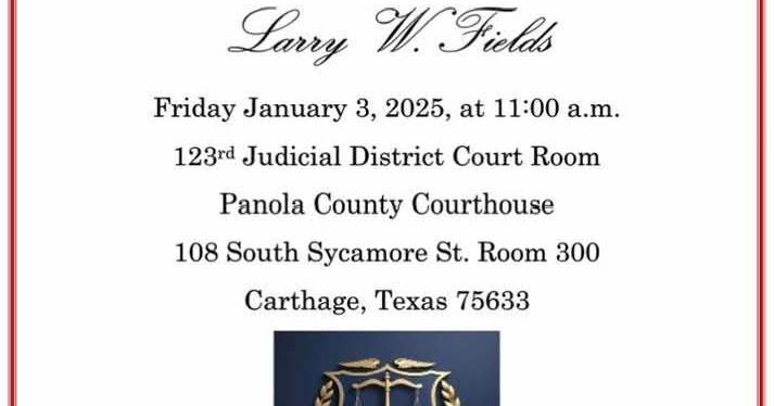 Larry Fields Swearing In Ceremony | Kgas | easttexastoday.com
