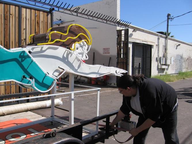 New support going up for Mesa's iconic neon sign | Mesa ...