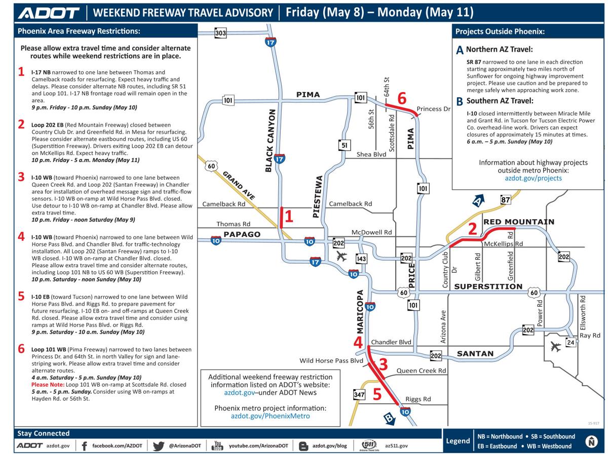 Plan Ahead For Lane Restrictions Along I 10 I 17 Loop 101 Loop 202