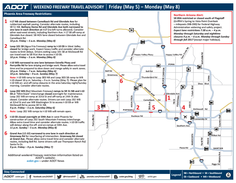 ADOT Weekend Freeway Travel Advisory (May 5-8) | Arizona ...