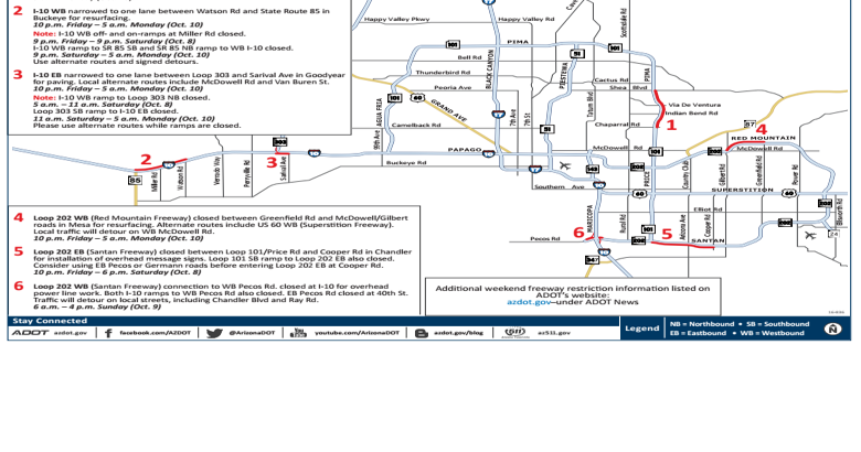 Multiple Projects Require Loop 202 Santan Freeway Closures And