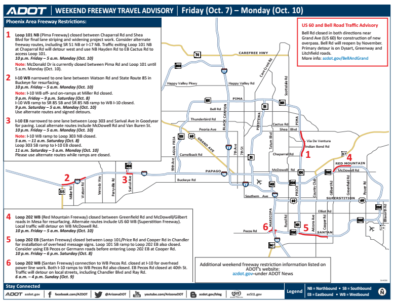 Multiple projects require Loop 202 (Santan Freeway) closures and ...