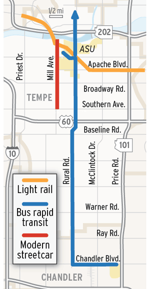 Tempe considers modern streetcars on Mill Ave., transit to Chandler ...