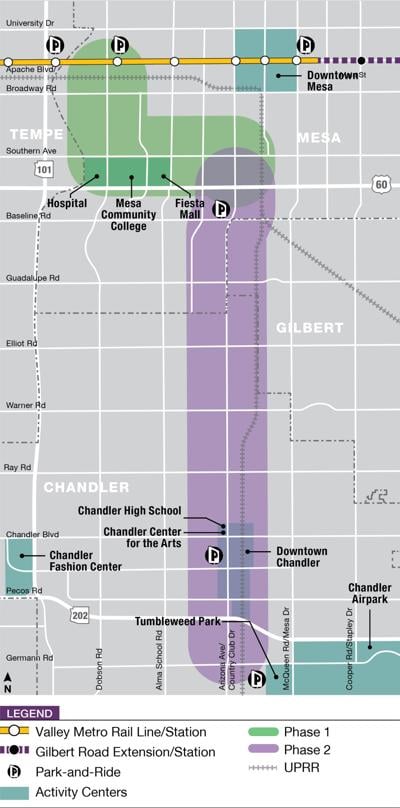 Mesa plans for light rail line to Chandler | News | eastvalleytribune.com