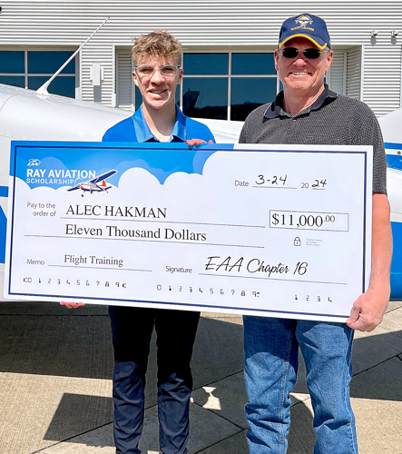 Alec Hakman receives aviation scholarship | Community ...