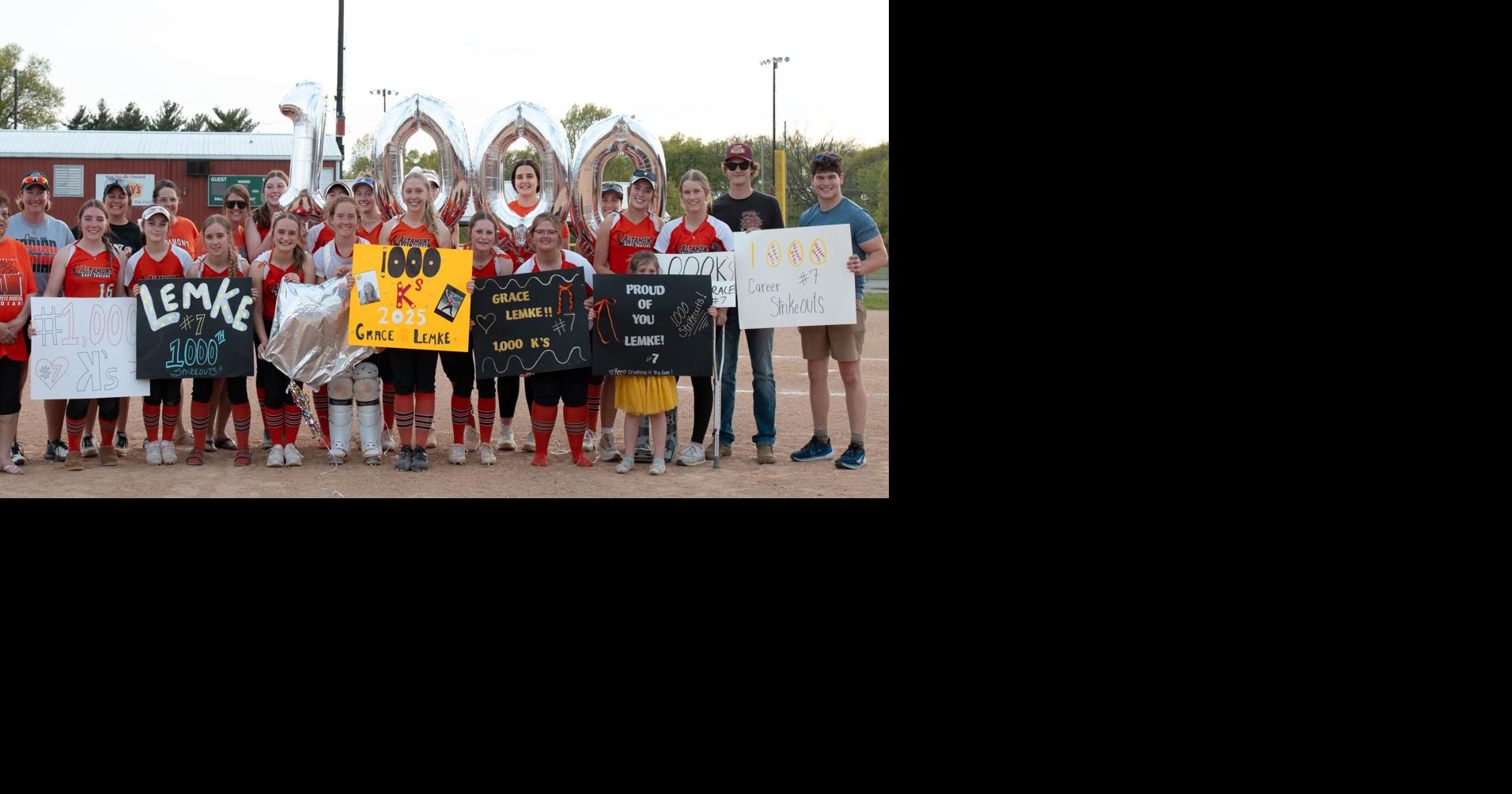 LEM'1K'E: Altamont senior pitcher Grace Lemke reached 1,000 strikeouts ...