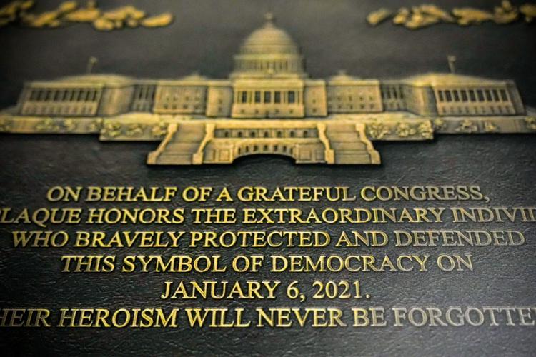 This Jan. 6 plaque was made to honor law enforcement. It's nowhere to ...