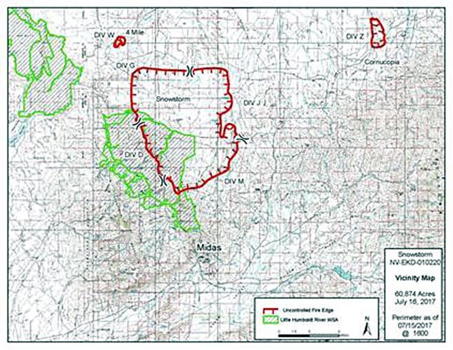 Big new fire burns 120,000 acres north of Midas
