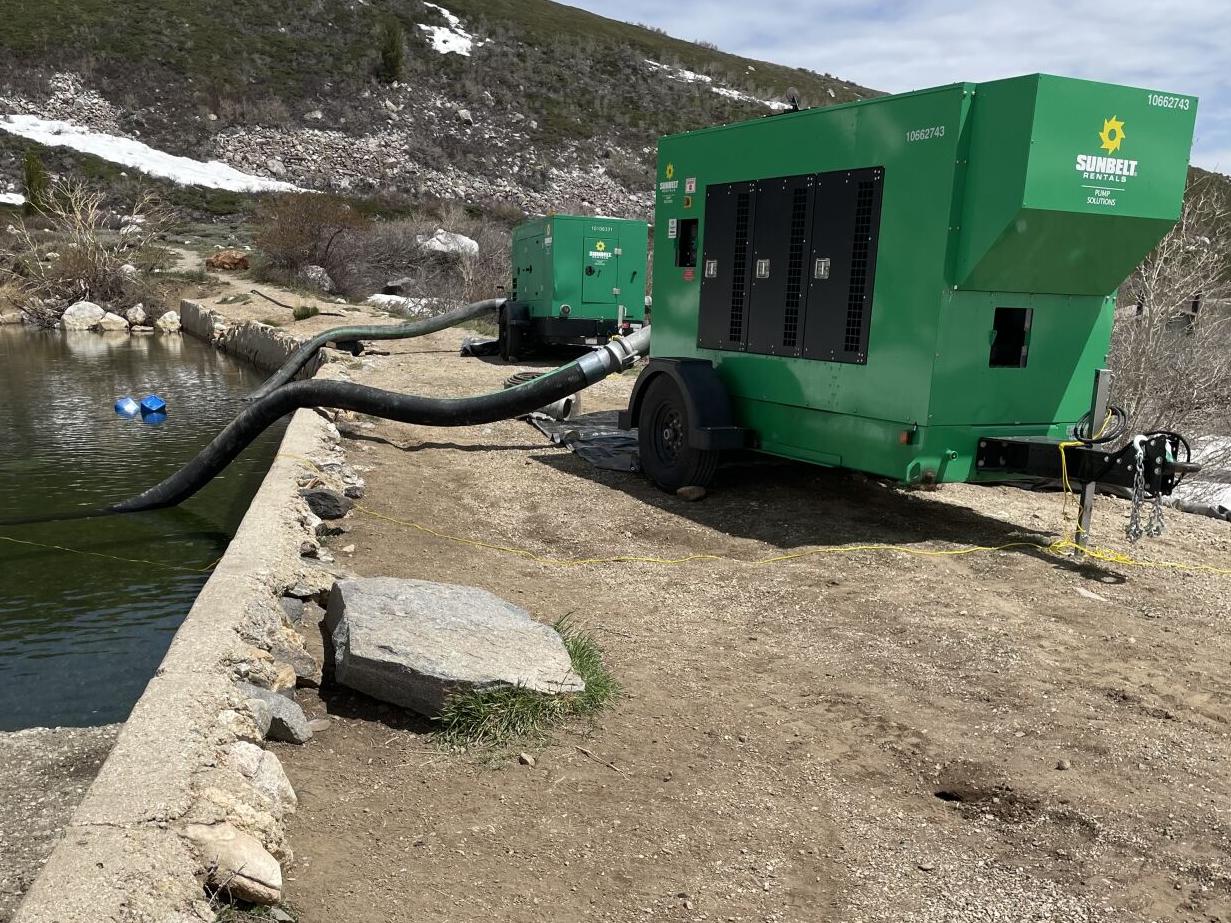 Emergency repairs underway to failing dam at Angel Lake