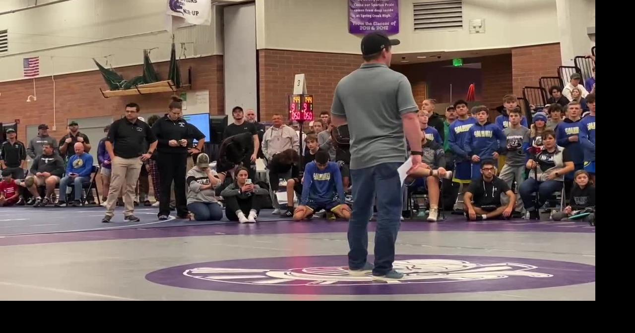 Bryce Saddoris speaks prior to presentation to former Spring Creek ...