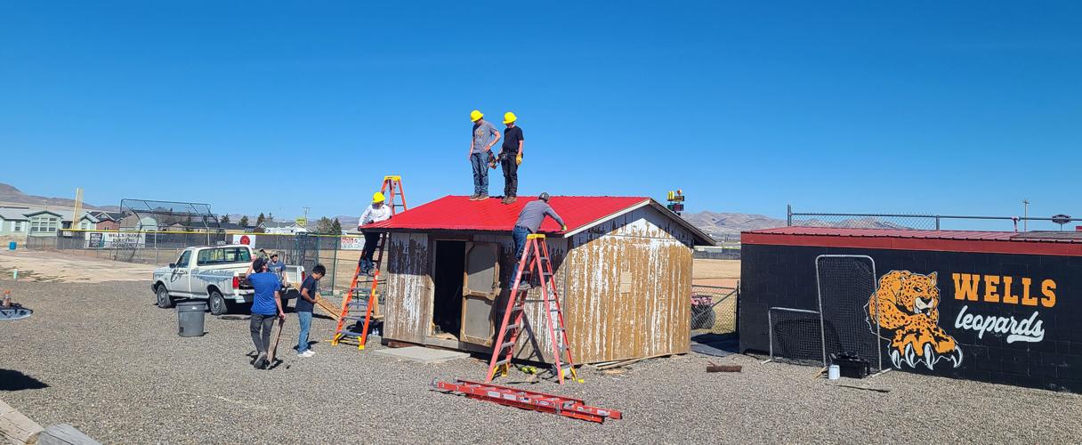 Wells students improve baseball facilities