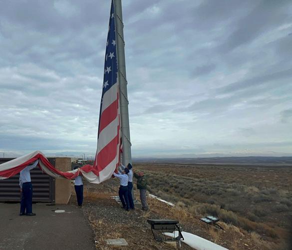 Huge Carlin flag retired by Civil Air Patrol color guard