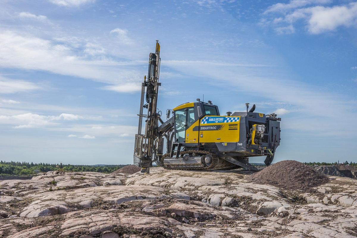 Drilling record set by Atlas Copco