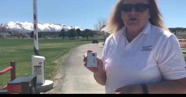 Annette Kerr demonstrates new Spring Creek gates