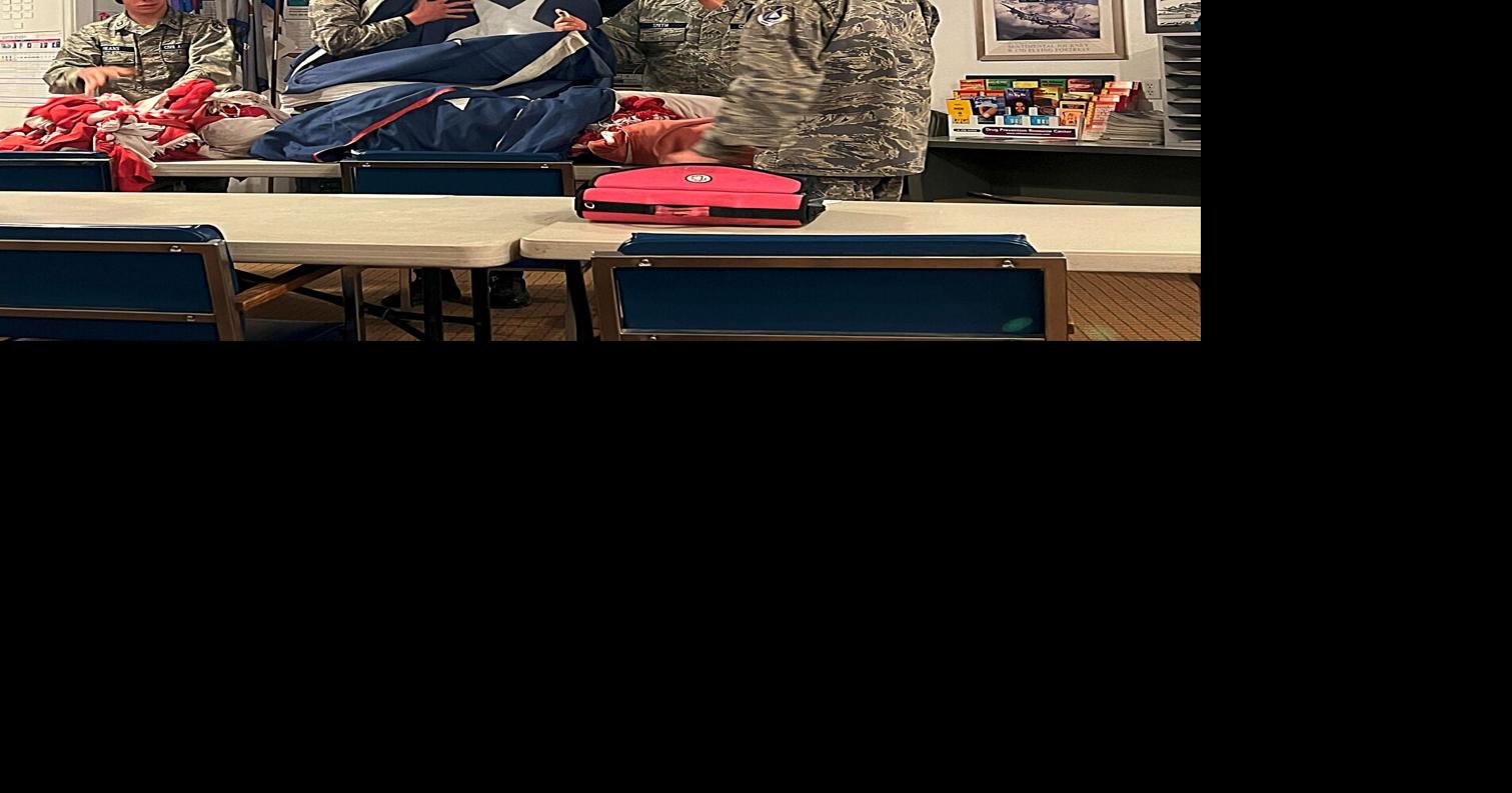 Civil Air Patrol cadets prepare for color guard competition