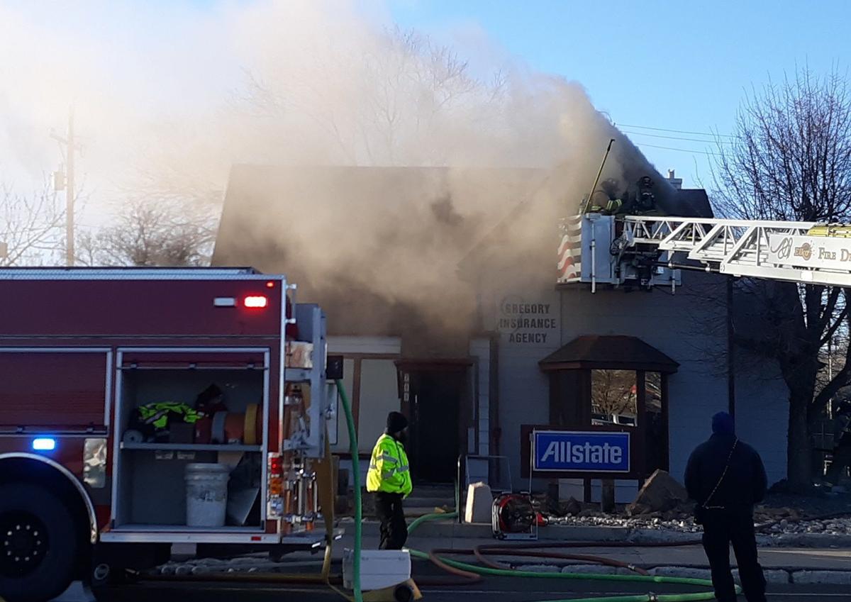 Sunday afternoon fire damages insurance office
