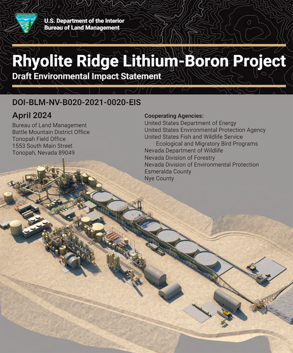 BLM taking comments on Rhyolite Ridge lithium-boron project