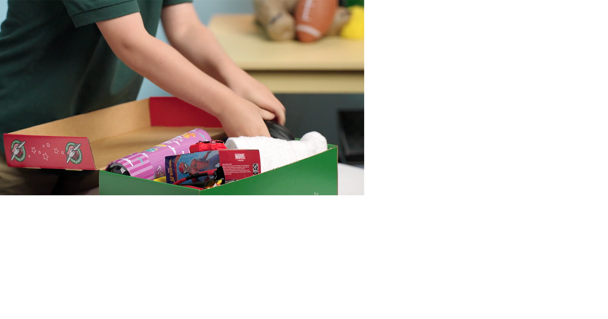 Local churches packing gift boxes for children