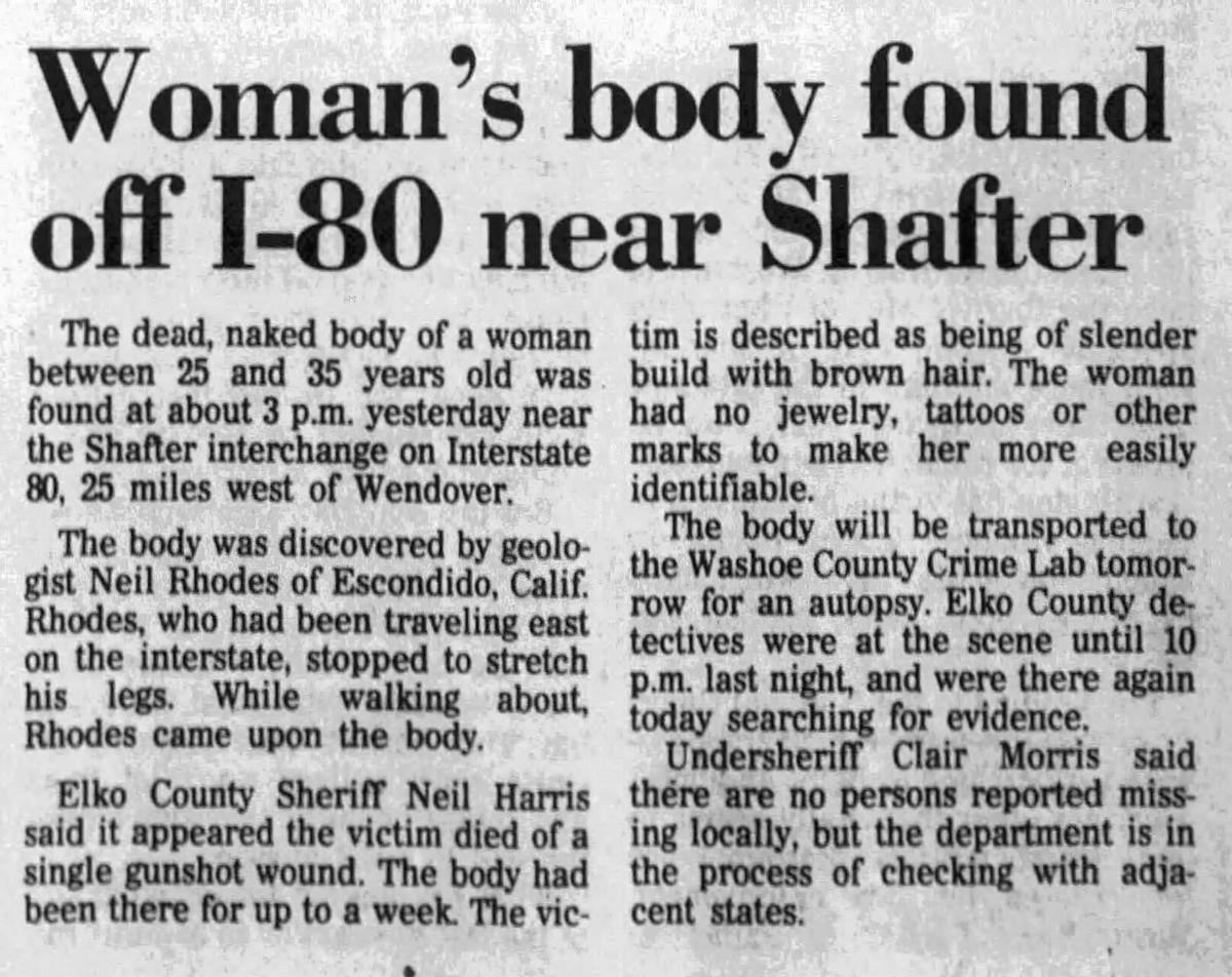 Elko County's Shafter Jane murder case solved after 33 years
