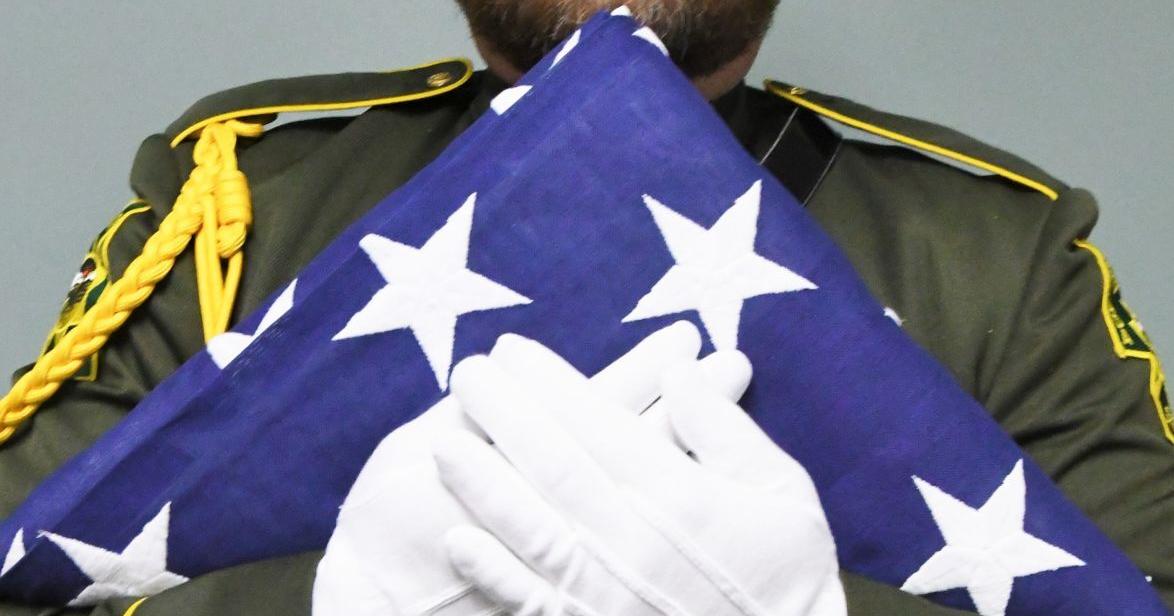 Folding the flag for veterans at Elko County's annual parade