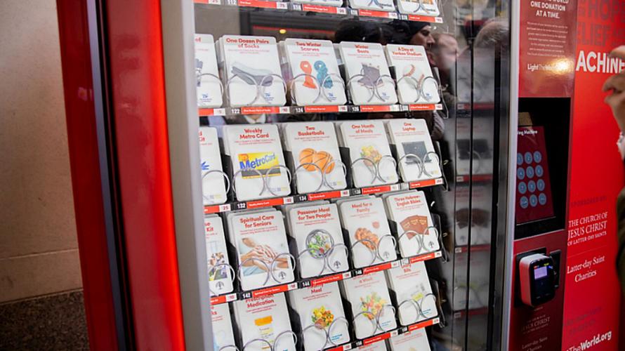 Giving Machine outside Raley's from Latter-day Saints church