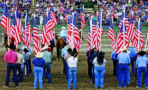Flag procession marks centennial celebration