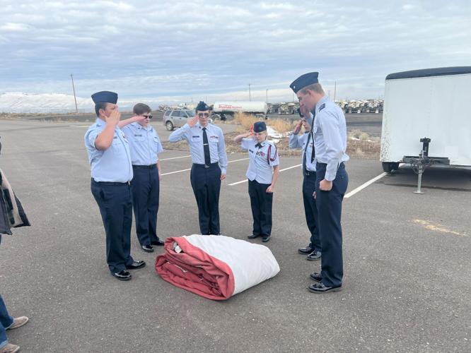 Huge Carlin flag retired by Civil Air Patrol color guard