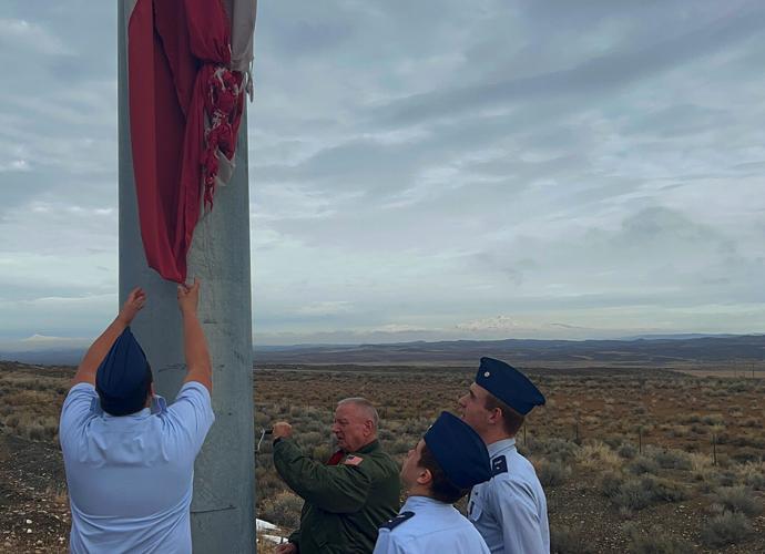 Huge Carlin flag retired by Civil Air Patrol color guard