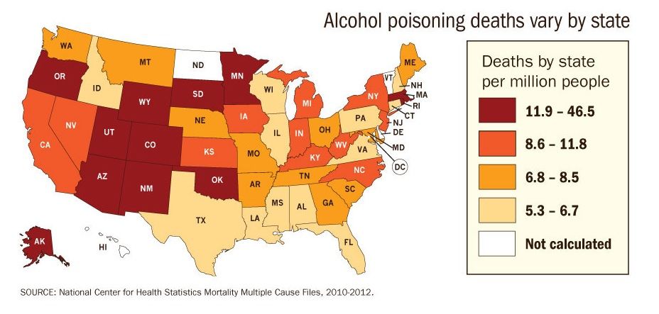 CDC: Alcohol poisoning deaths concentrated among middle-aged men