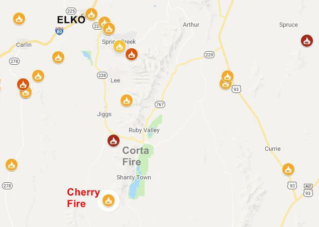 Ruby Mountain fire doubles in size again