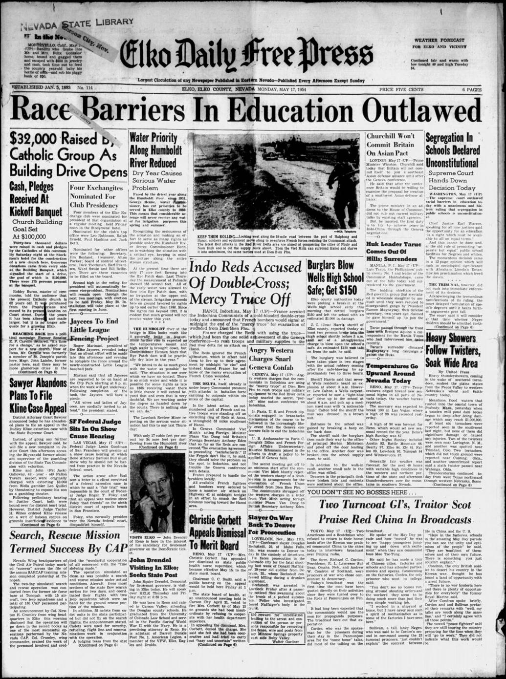 Pages from the Past: Supreme Court rules on Brown v. Board of Education
