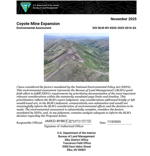 BLM approves Elko County barite mine expansion