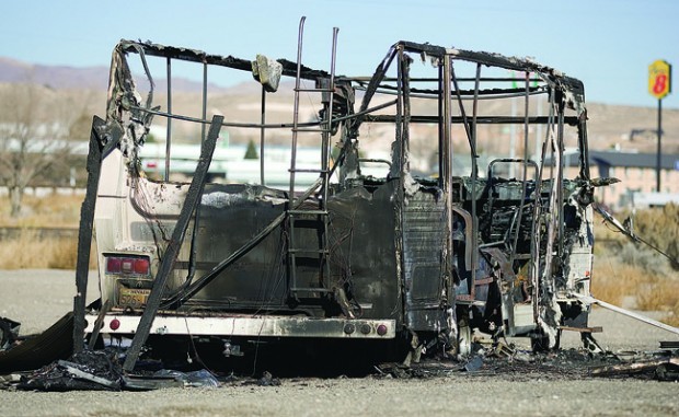 Motorhome destroyed in fire behind Igloo