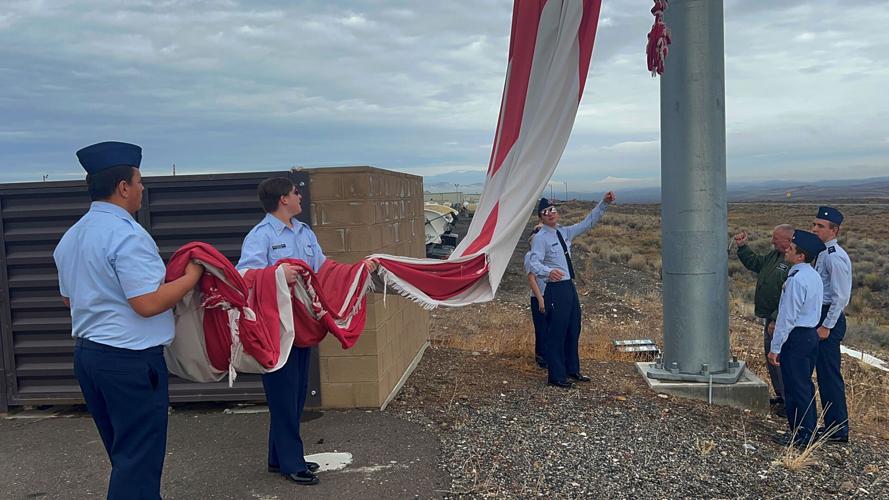Huge Carlin flag retired by Civil Air Patrol color guard