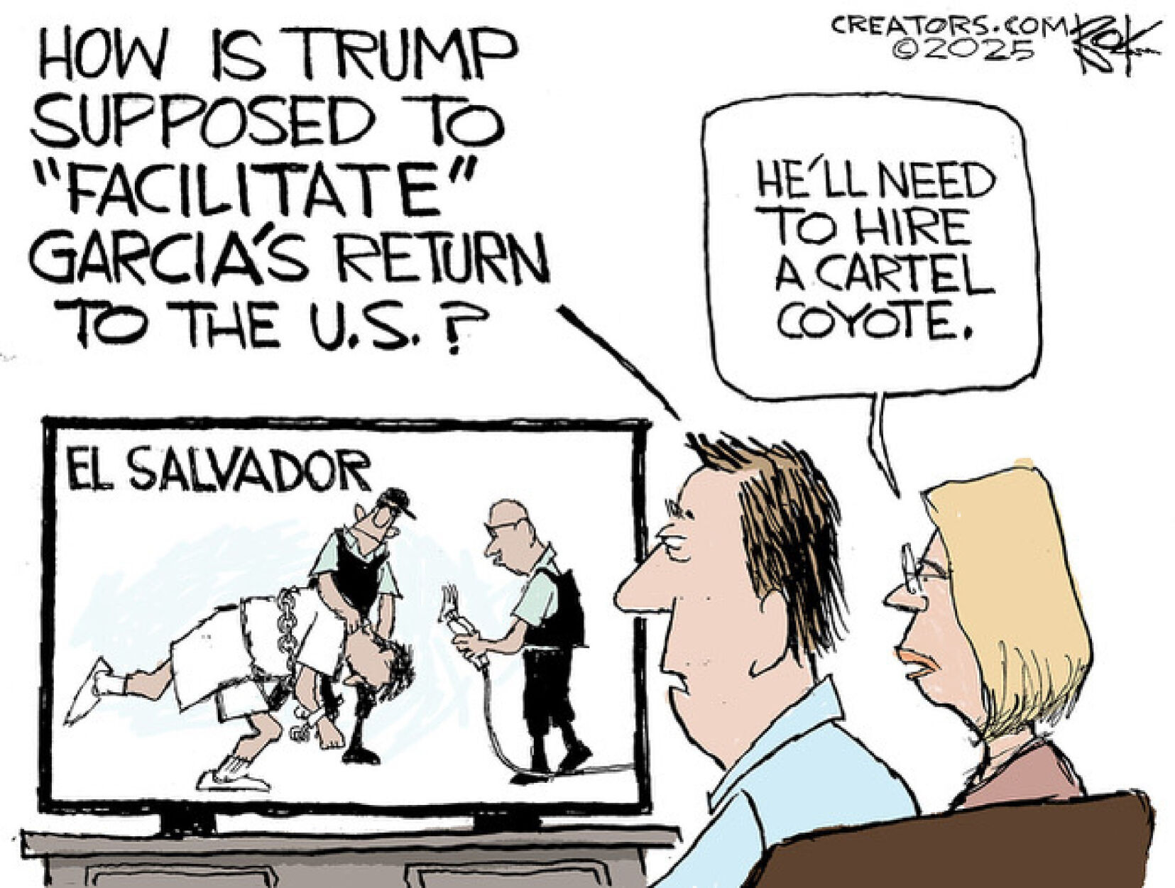 12 political cartoons debate Trump's deportations