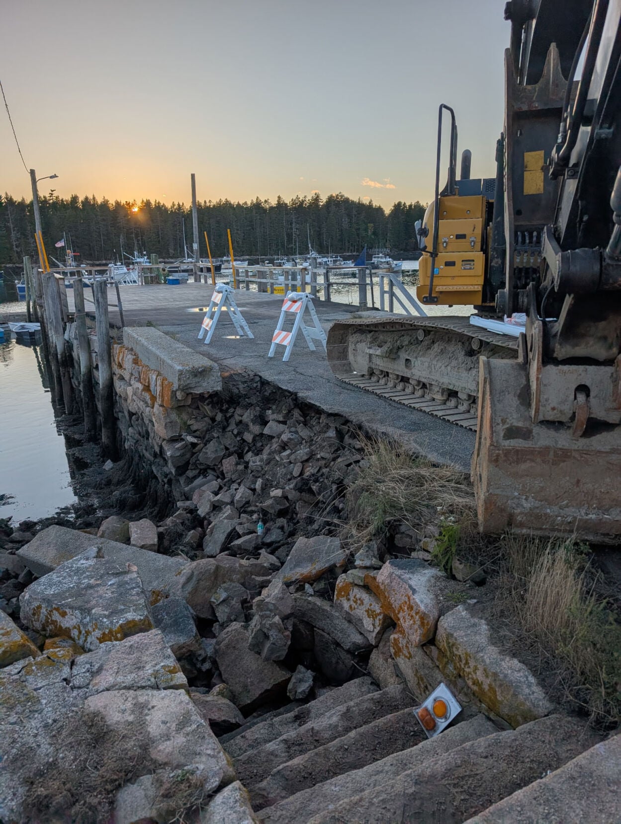 Granite accessway gives way, closes Winter Harbor town wharf ...