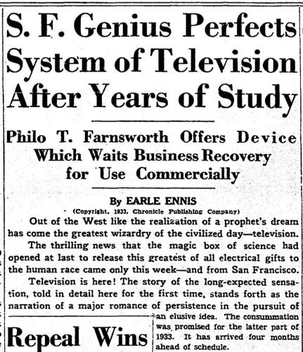 “Farnsworth Invention” tells story of small screen and men who made it ...